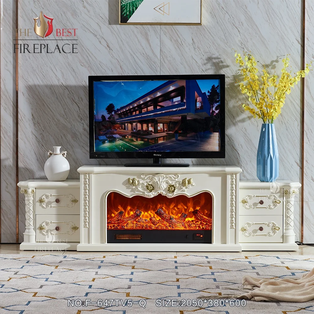 Home Appliance Wood Burning Electric Fireplace Tv Stand Most Realistic ...