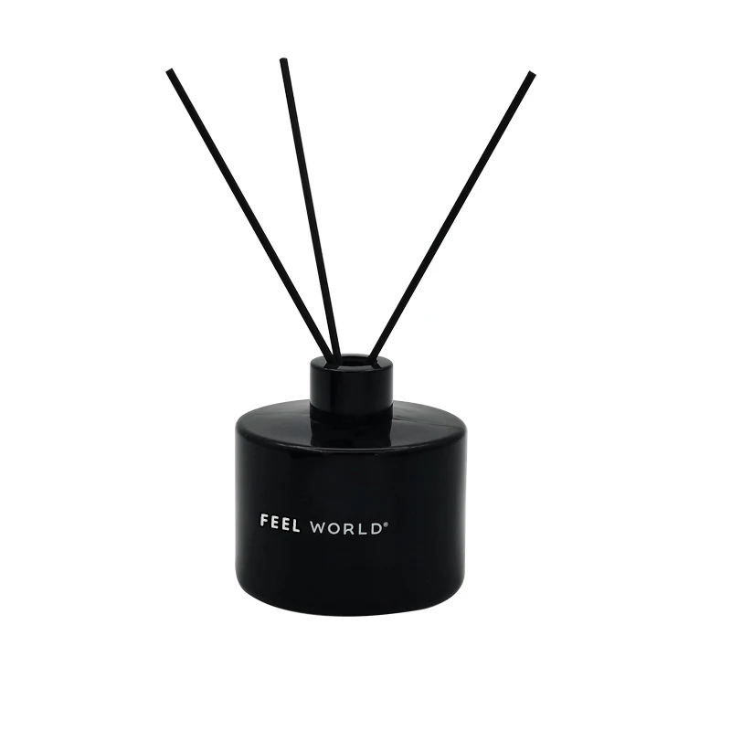 Luxury Black Glass Aromatherapy Reed Diffuser Fragrance Glass Bottle ...