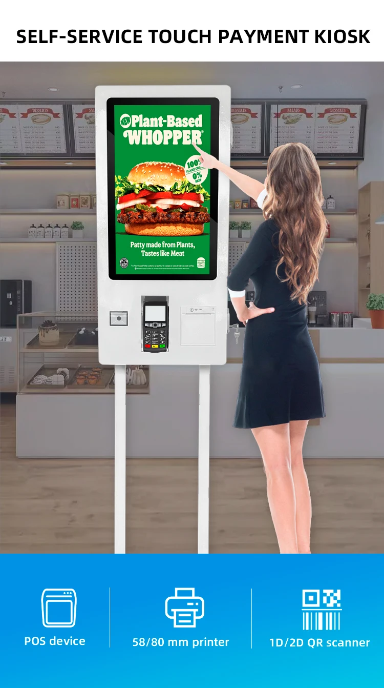 24 Inch Interactive Self Service Payment Automatic Touch Screen Kiosk ...