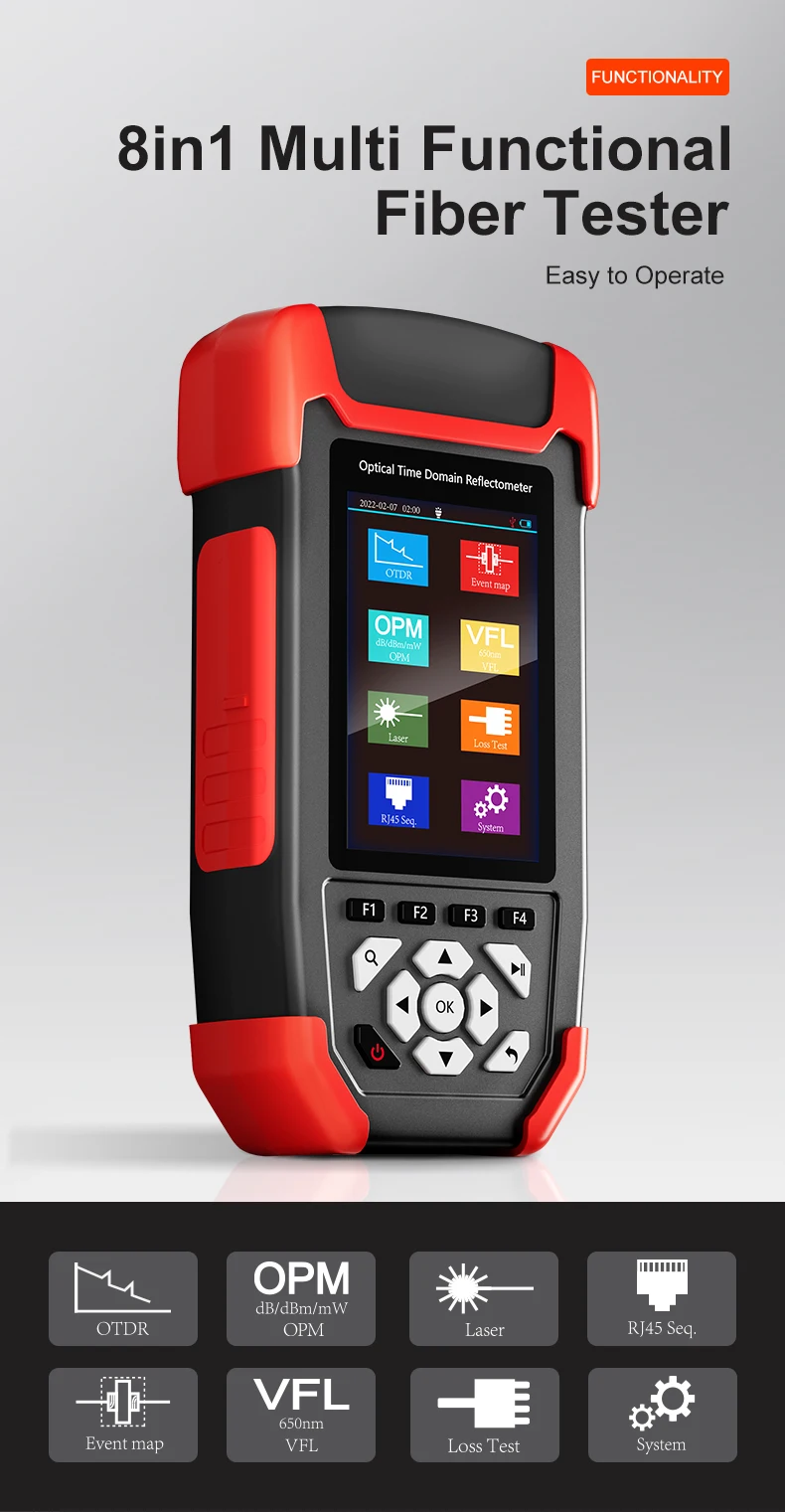 8 in 1 OTDR Optical Fiber Tester - NF-981 - 3 Year Warranty