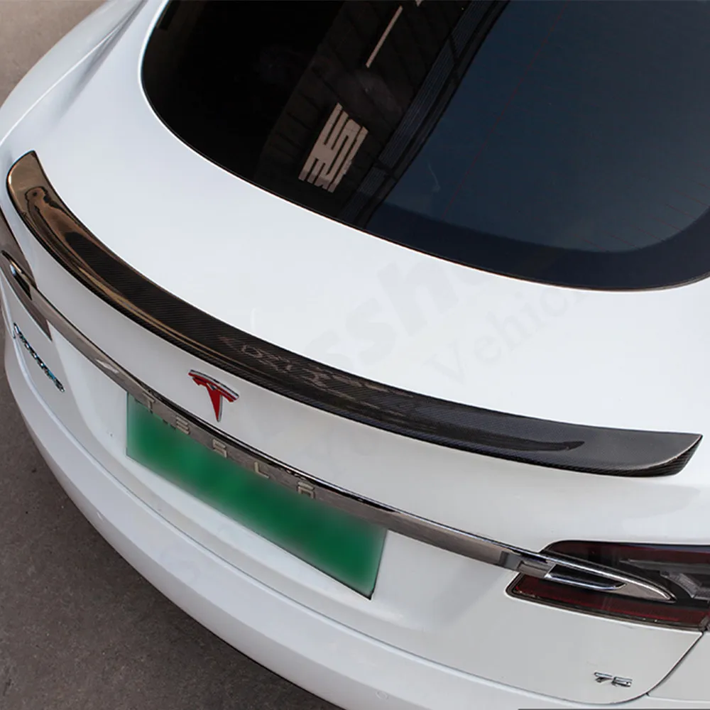 Hansshow Model S Plaid Genuine Carbon Fiber Spoiler For Tesla Model S ...