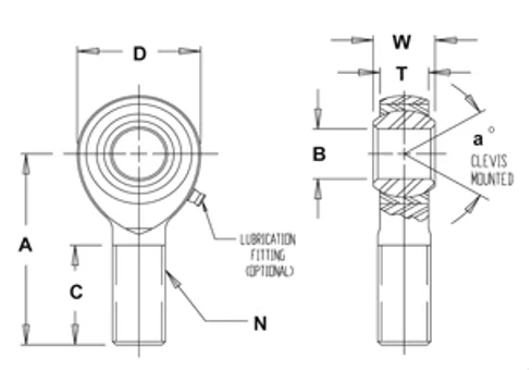 Heavy Duty Race Car Alloy Steel Rod End Rose Joint JMX12T Series ...