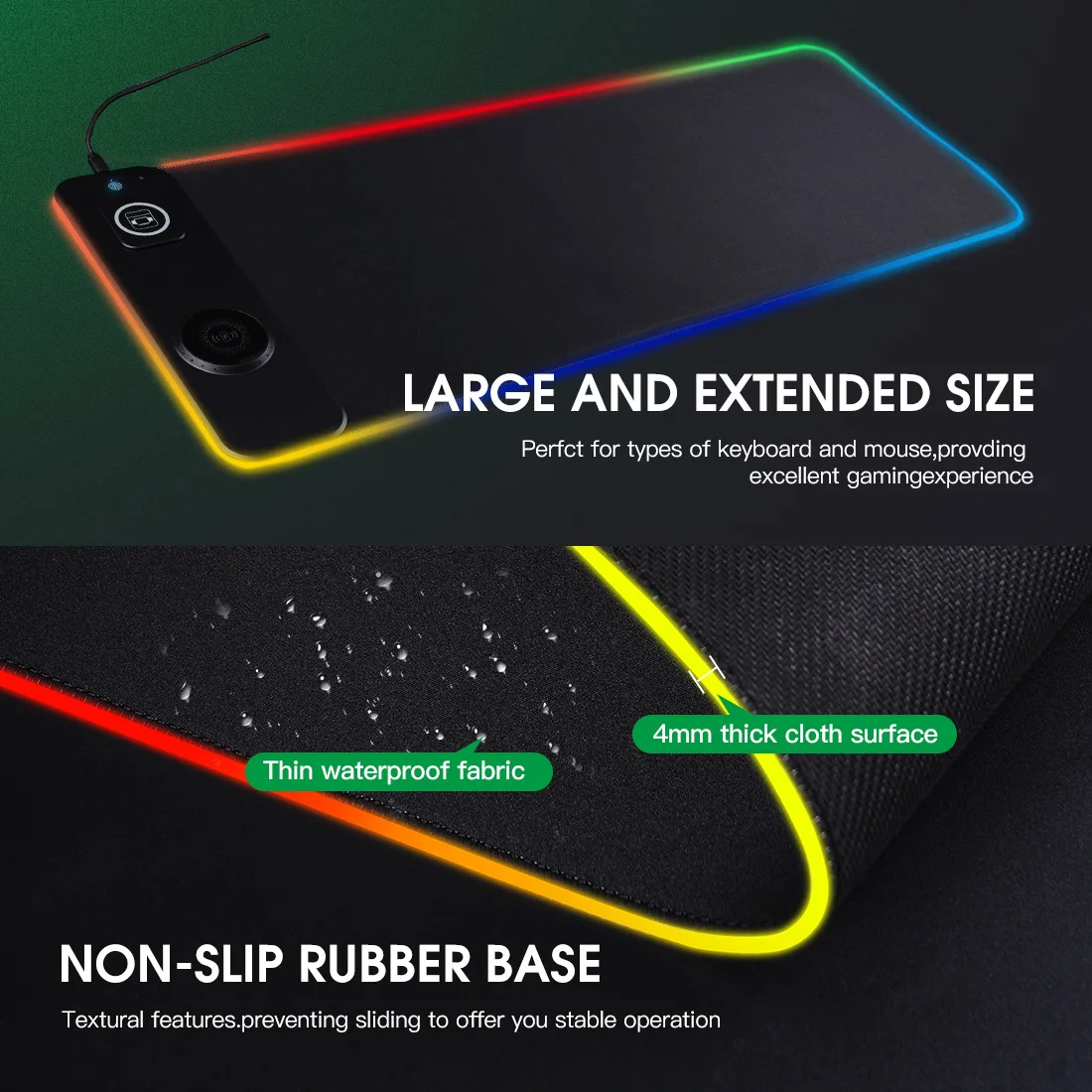 Custom Computer Desk Pads - Gamer Foldable & Wireless Charger