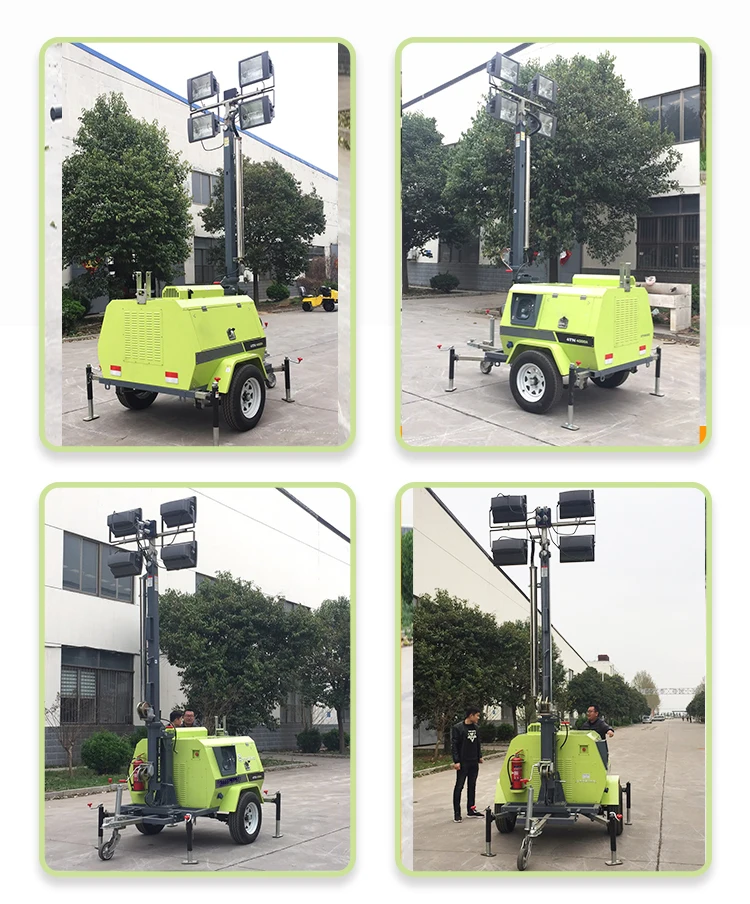 Construction Mining 5m Telescopic Mast Trolley Mobile Lighting Tower ...
