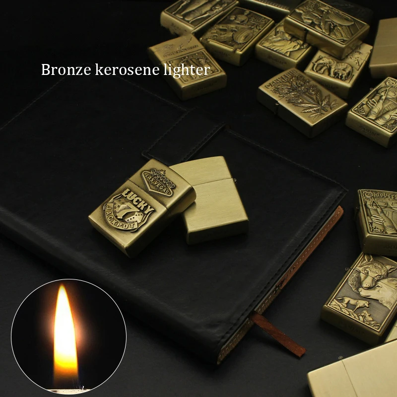 Bronze Kerosene Grinding Wheel Lighters Metal Embossed Stickers ...