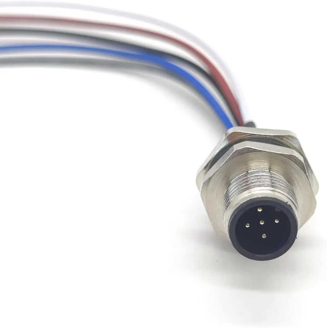 Waterproof M12 Connector Female 5pin Bulkhead - Gzeasyconnect