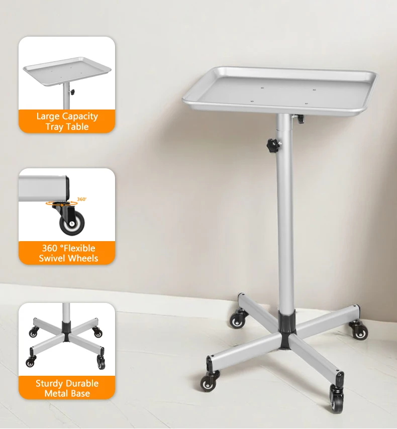 Gold Variable Height Salon Work Trolley Durable Hairdressing Trolley ...