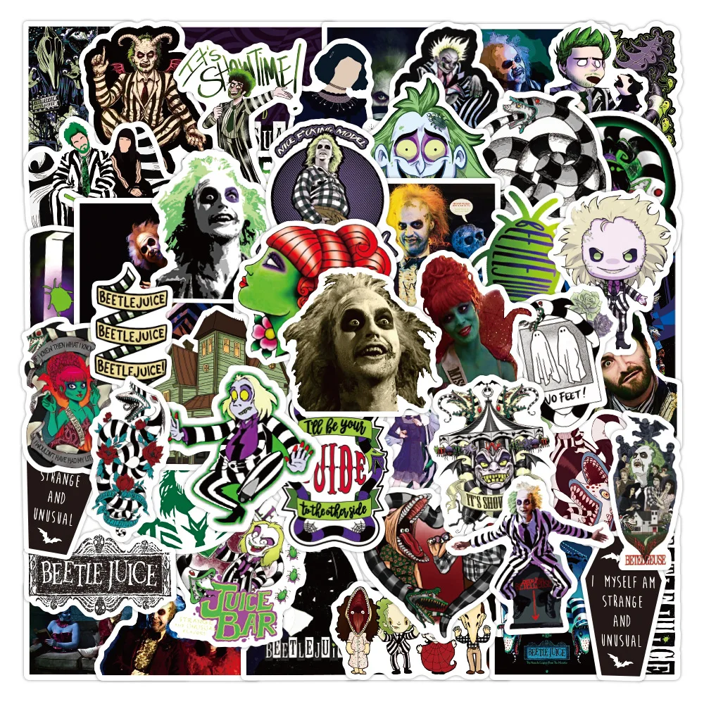 50pcs Horror Movie Beetlejuice Stickers For Girls Laptop Car Book ...