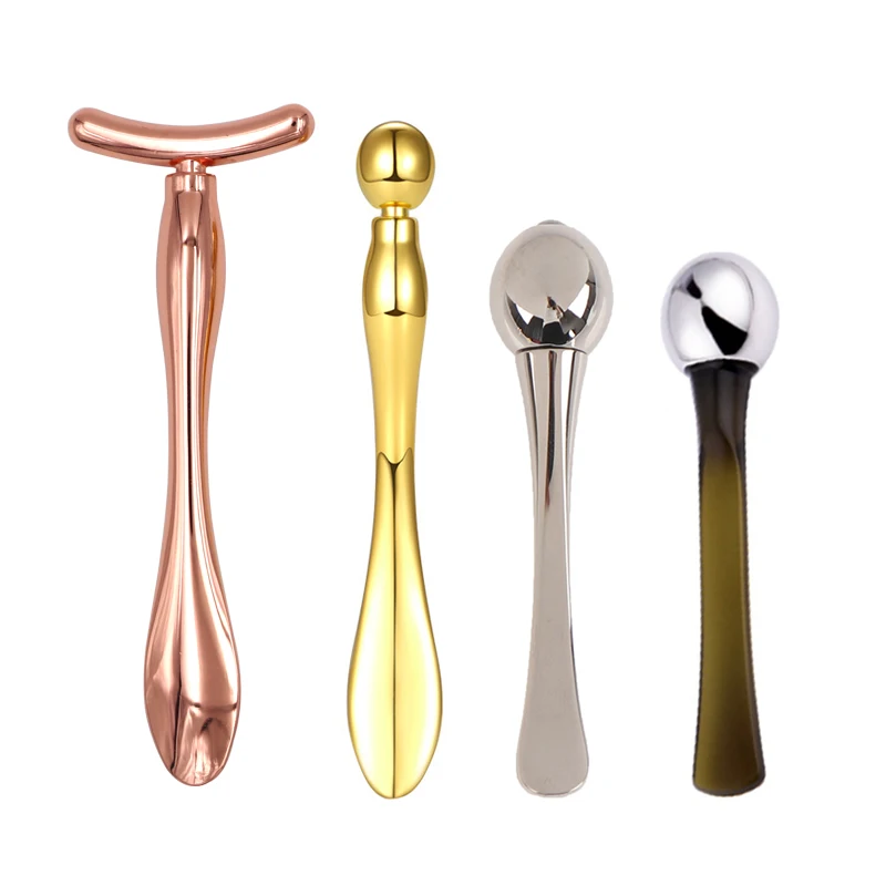 Korean Beauty Metal Face Cream Cosmetic Massage Spoon Stick Face Lift Essence Push Massager ...