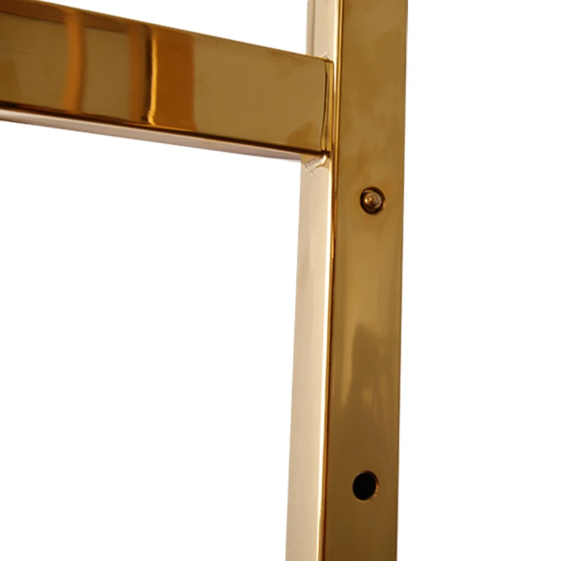 Custom Shop Design - Metal Gold Clothing Display Racks