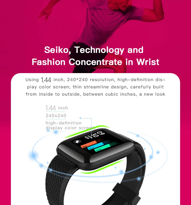 2022 Smart Watch Ip 67 116plus Y68 D20 Fitness Reloj Intelligent Health ...
