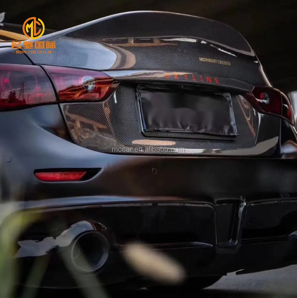 Carbon Fiber Rear Trunk Fit For Infiniti Q50 Q50l Cocked Style Trunk Boot Lid Rear Deck Boot Lid ...
