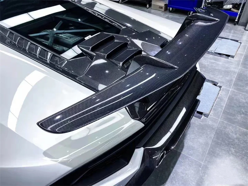 P-style Forged Grain Carbon Fiber Front and Rear Bumpers Rear Spoiler ...