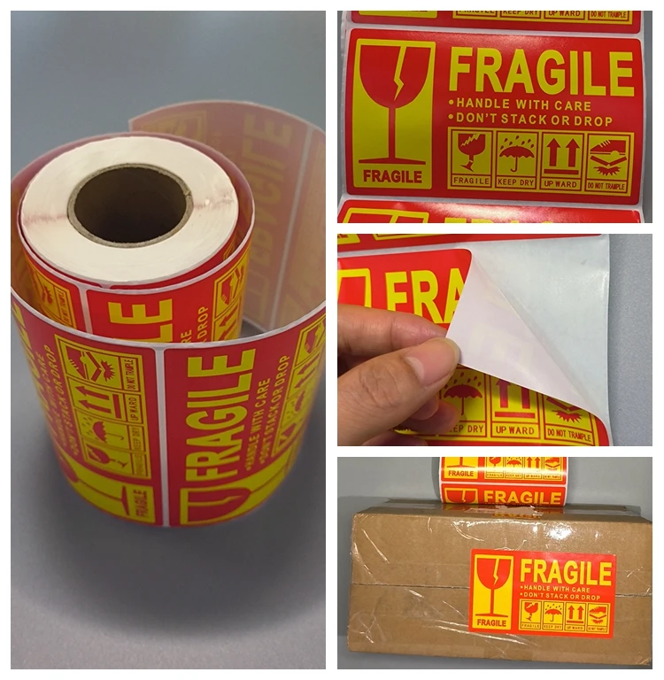 High Quality 130*76 Mm Warning Label - Fragile Shipping Sticker