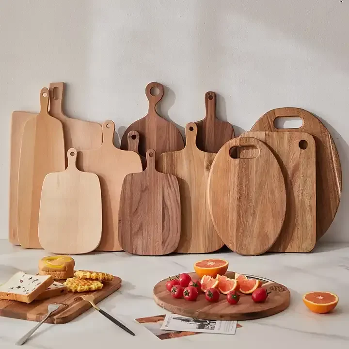 Wholesale Customized Acacia Wood Chopping Block With Handle for Kitchen ...