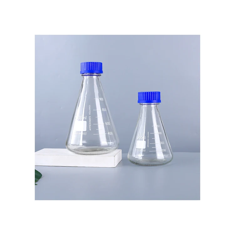 High Quality 250ml Laboratory Square Glass Reagent Bottle With Blue ...