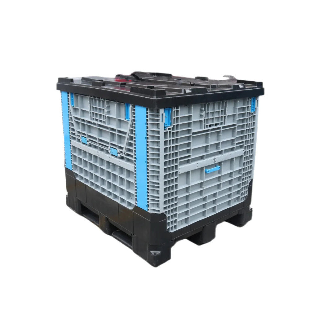 QS Factory Sales Heavy Duty Plastic Collapsible Pallet Crates
