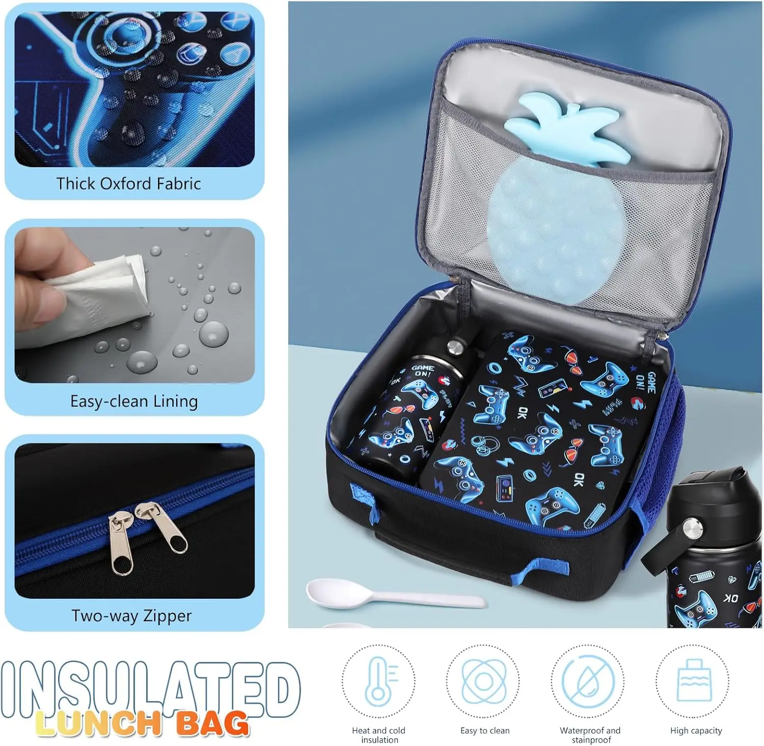 Child Lunch Box Leak-Proof 1300ml Tiffin with Divider Large Capacity ...