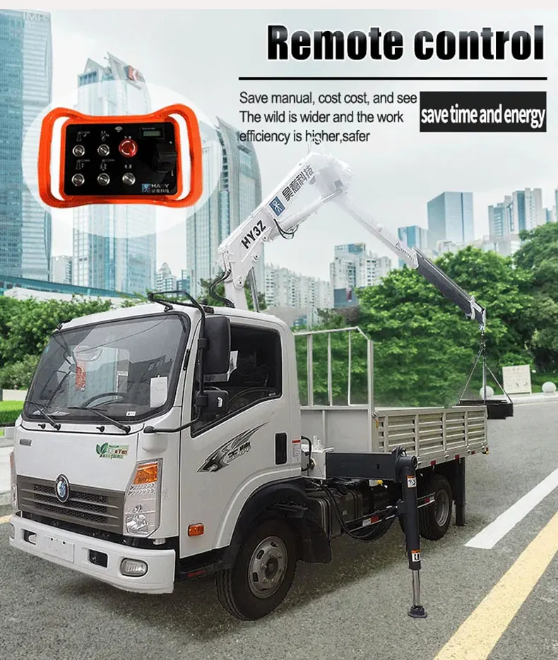 Small 4ton Articulated Boom Truck Crane Mini Work Shop Hydraulic Grua ...