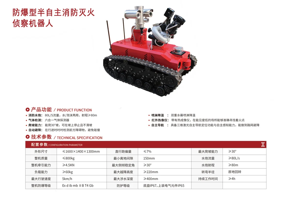 Custom Fire Fighting Investigation Robot Fire Fighting Multi Functional ...