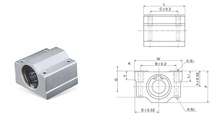 Cnc Aluminium Round Linear Guide Rail Slide Pillow Block Ball Bearings ...