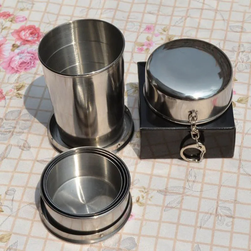 Foldable Shot Glass - 75ml Stainless Steel Portable Cup