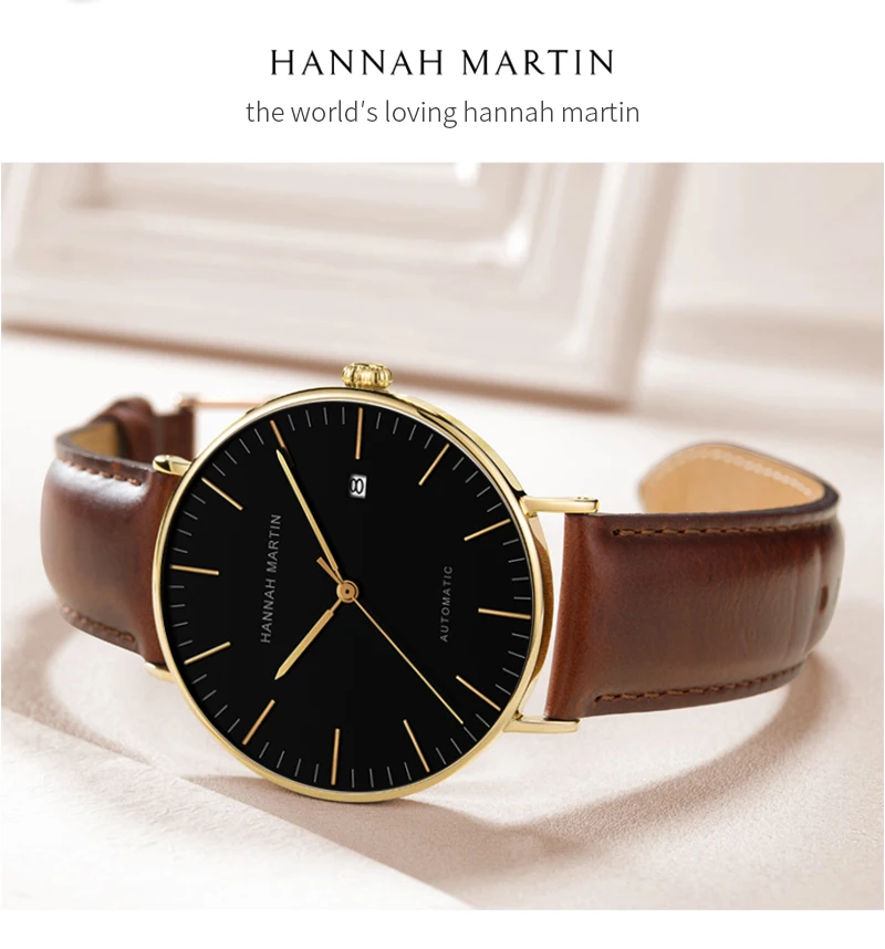 Hannah Martin Watch Factory New Custom Logo Minimalist Leather Strap ...