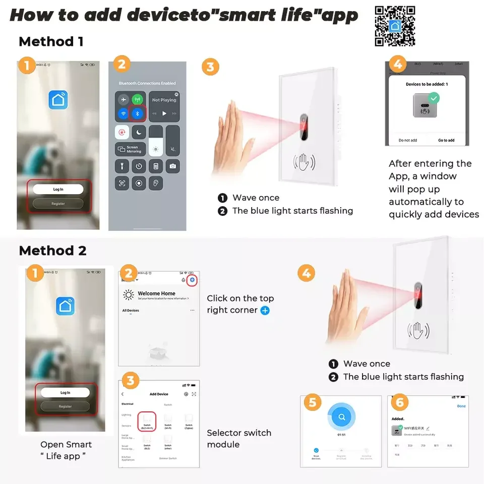 Smart Home Switch Ir Touch Frame Contactless Remote Controller Wall ...