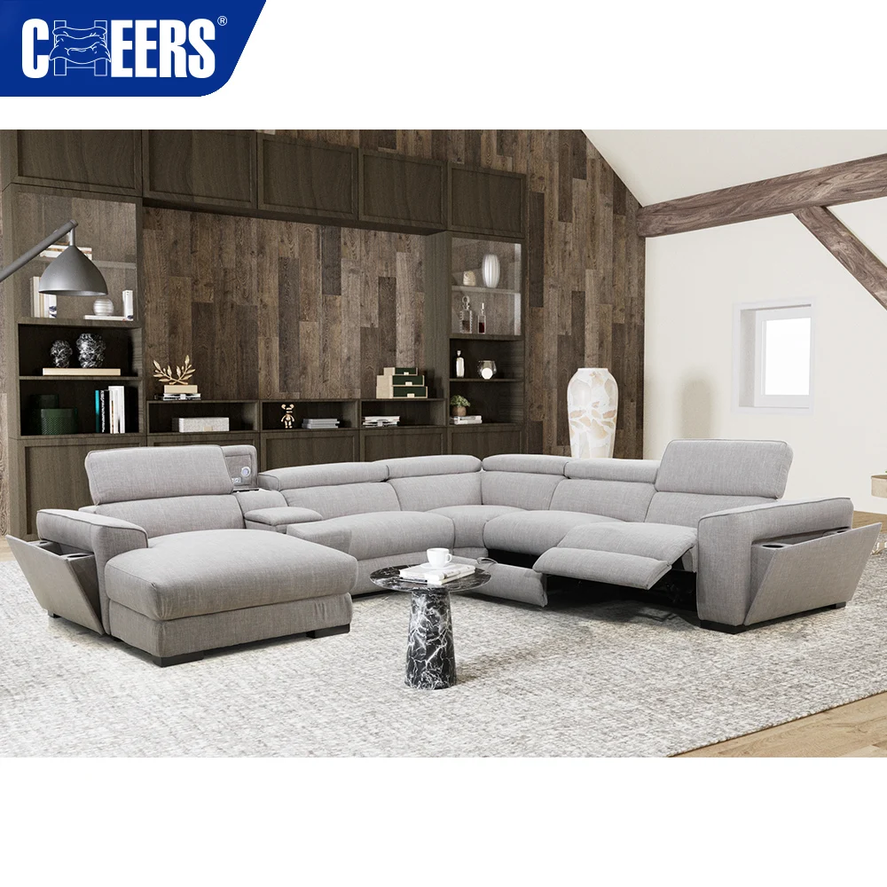 Cheers Fabric Sofa Set - Reclining Sectional for Living Room