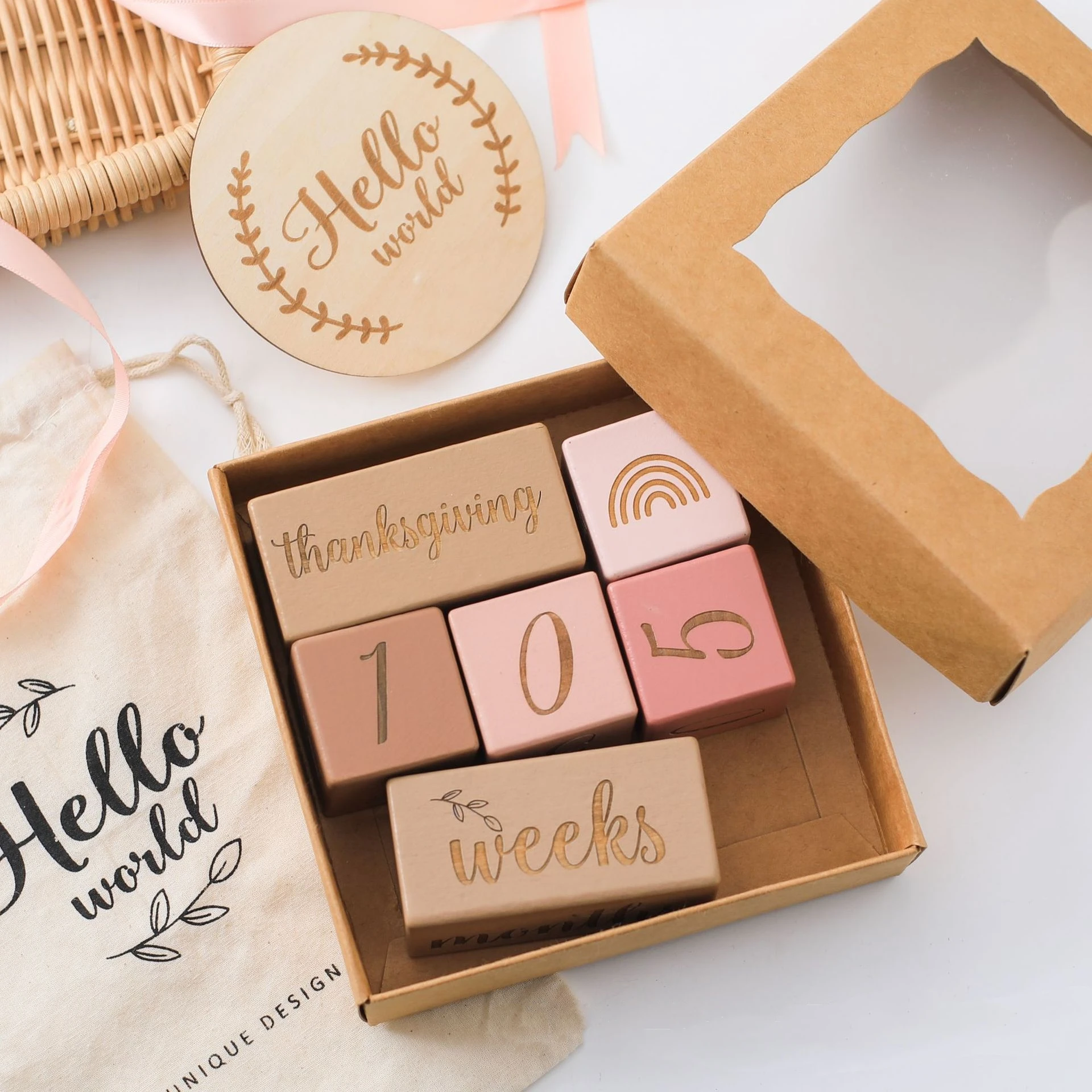 Wooden Baby Milestone Blocks Milestone Cards Blocks, Keepsakes Baby ...