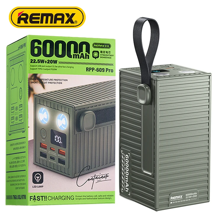 Remax Container Power Bank 60000mah 22.5w Fast Charging 60000 Mah Power Bank External Battery ...