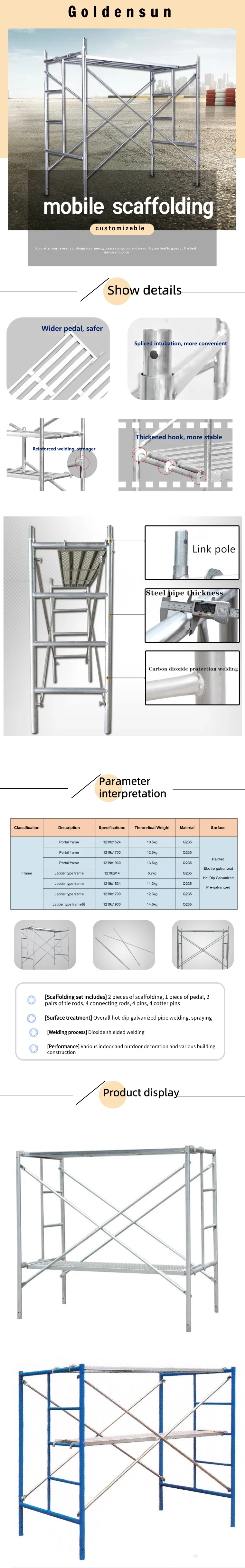Metallic Andamio Ladder Type Frame H Scaffold System For Construction ...
