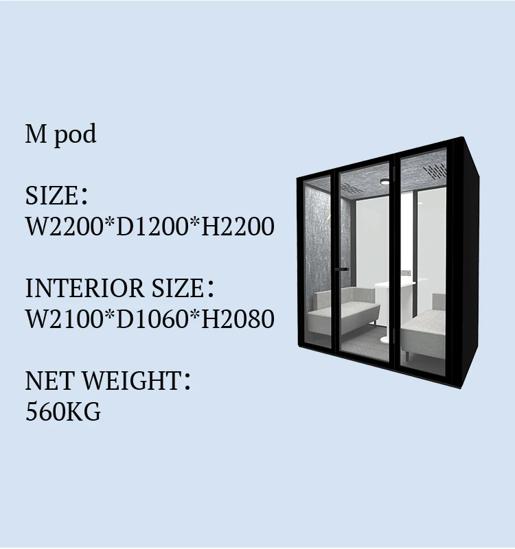 Soundproof Indoor Mobile Work Space Office Pod Meeting Work Pods Phone Study Cabin Booth For ...