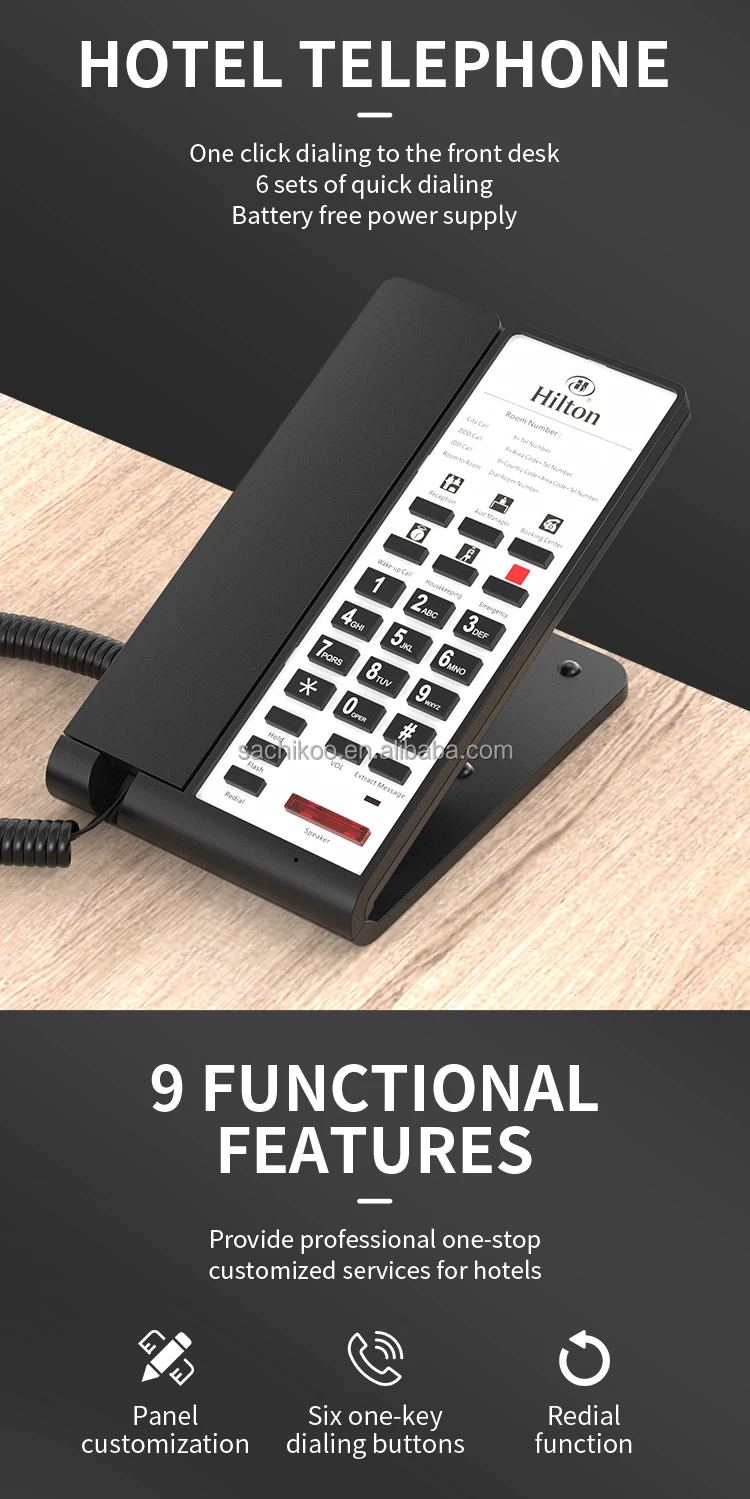 Innovative Luxury Modern Hotel Telephone System High Quality ABS Corded ...