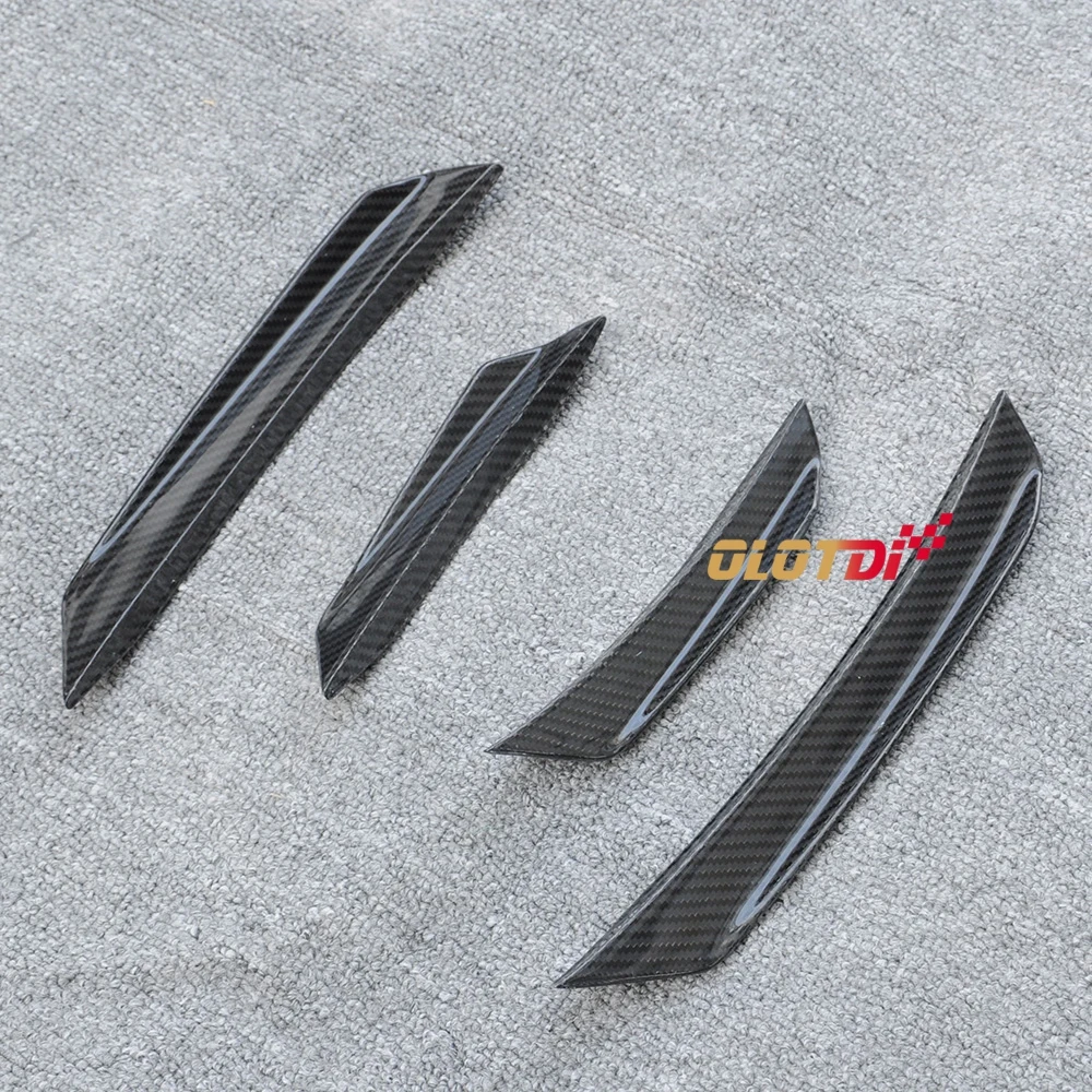 V Style Carbon Fiber Front Bumper Fender Canards Trims Splitters for ...
