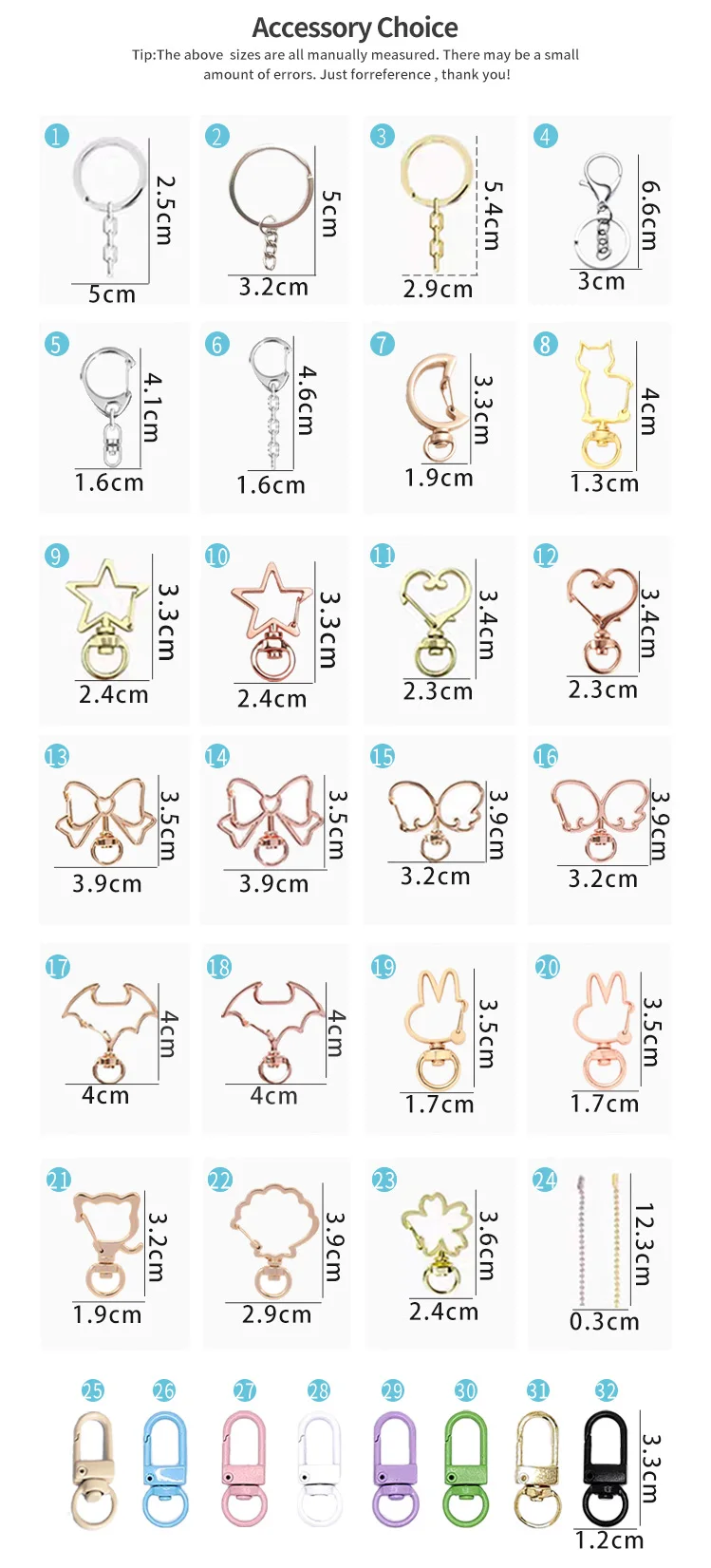 Diy Cute Cartoon Acrylic Keychain with Stainless Steel UV Printed in 6 ...