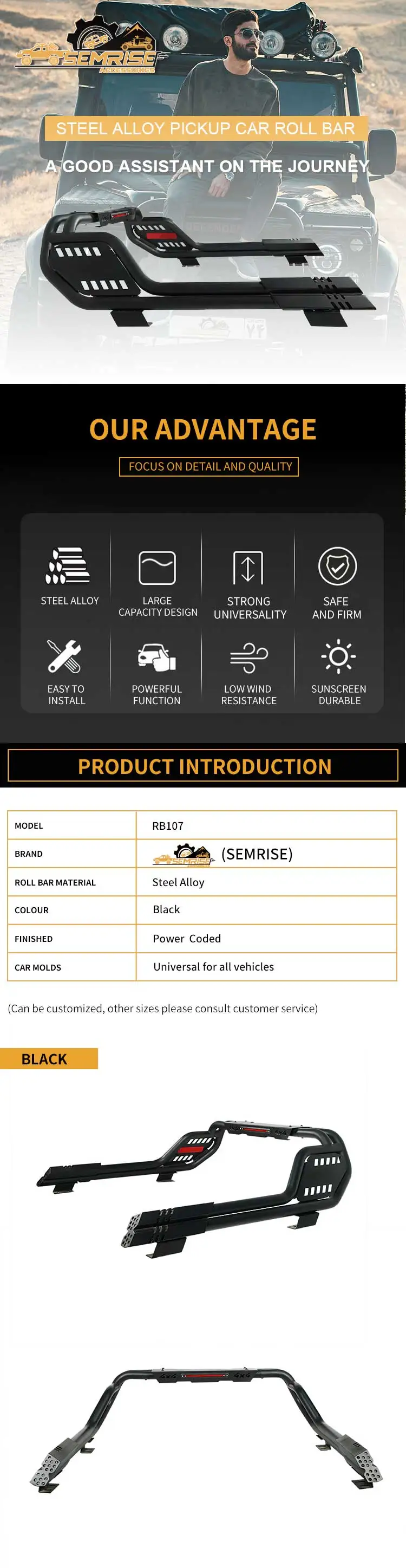 Universal Roll Bar With Led Roll Bar Spider Off Road Pickup Roll Bar ...