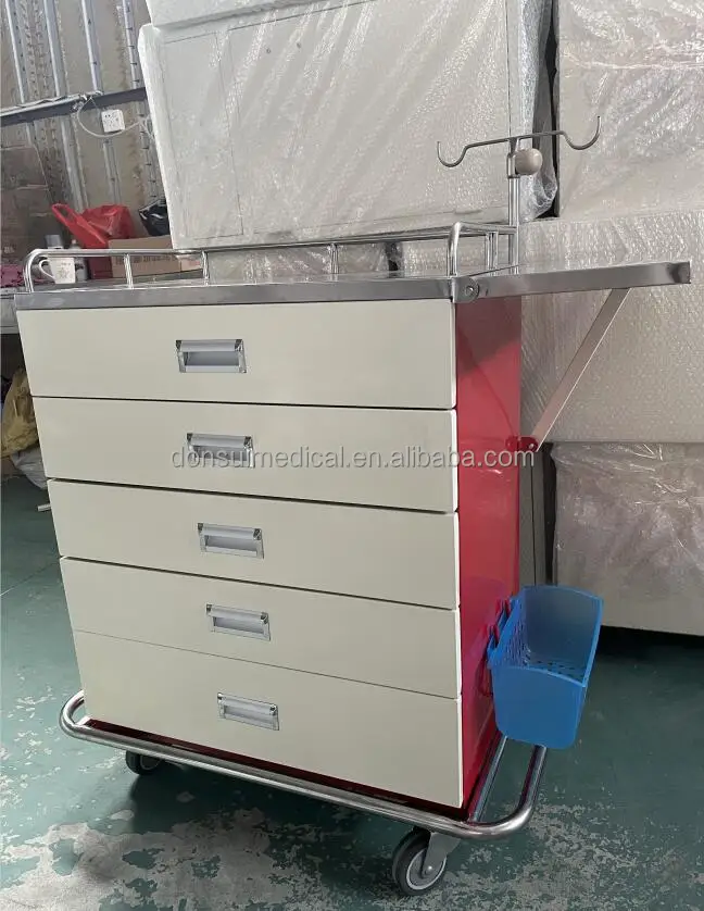 CE Approved Stainless Steel Movable Hospital Trolley Cart Medical ...