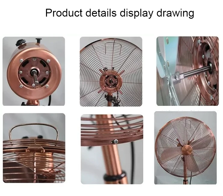 12 Inch Decorative Pedestal Fan - OEM Metal Mechanical Bronze