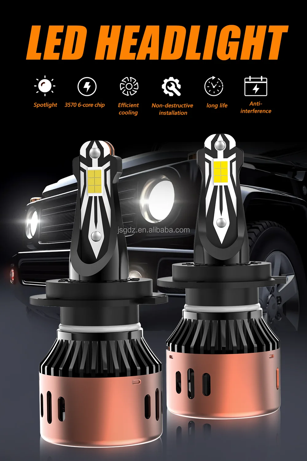 R11 70w High Low Beam Led Headlights For Car Jetta 12v H1 H11 880 9004 ...
