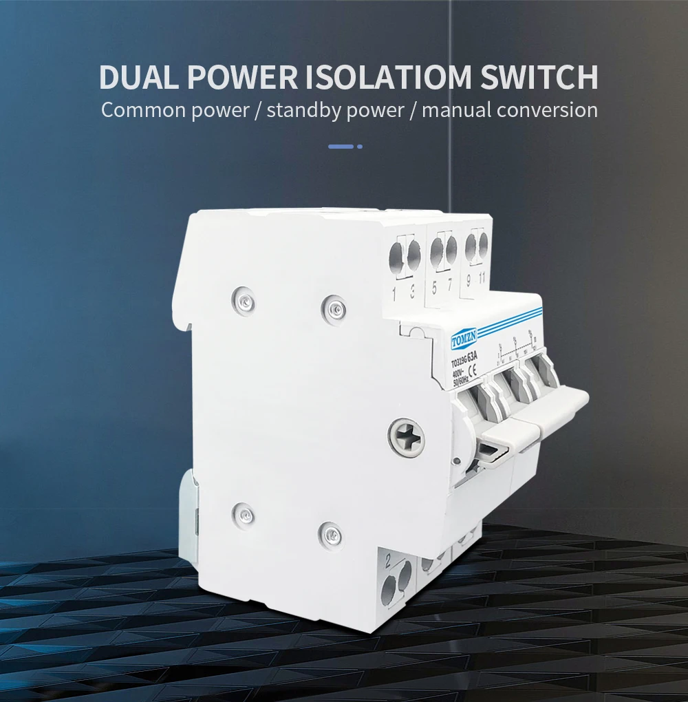 TOMZN 3P 63A MTS Dual Power Manual Transfer Switch - Reliable Isolation