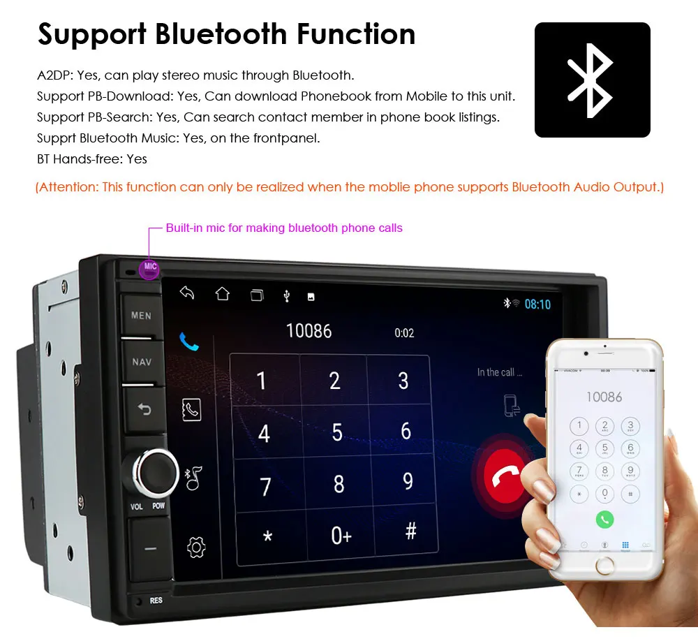 Universal Multimedia Head Unit Dual Audio Stereo Radio 7 Inch Android ...