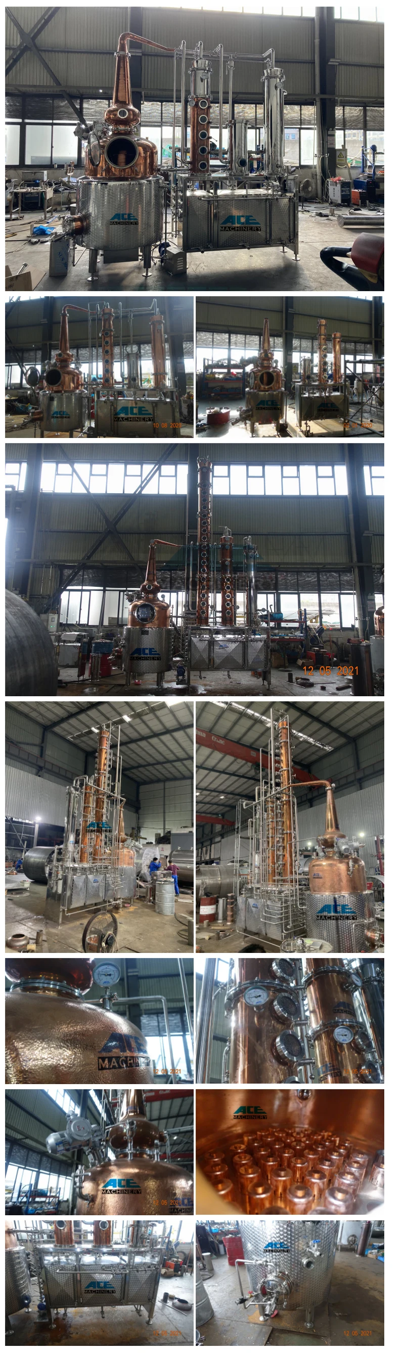 100l-5000l Rose Water Distilling Line Alembic Copper Distillation ...