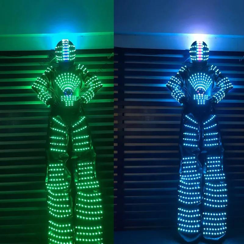 Modern Laser Show Light Up Stilts Pants Led Light Tron Suit Costume For ...