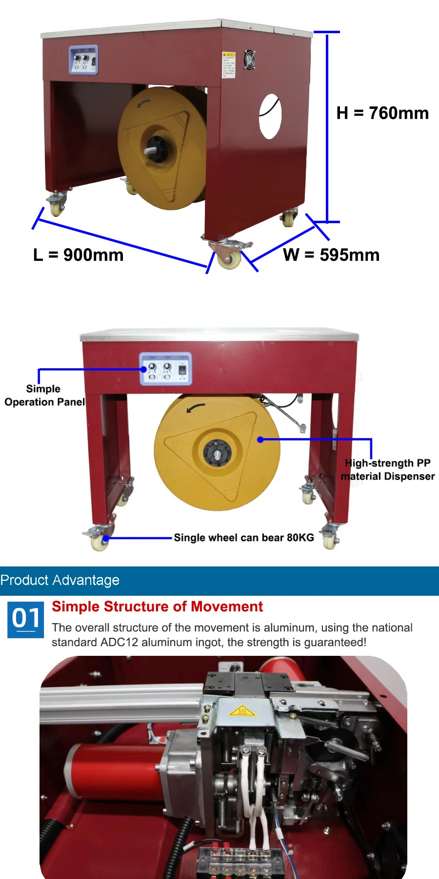 Professional Semi Automatic Pallet Strapping Machine For Cartons ...