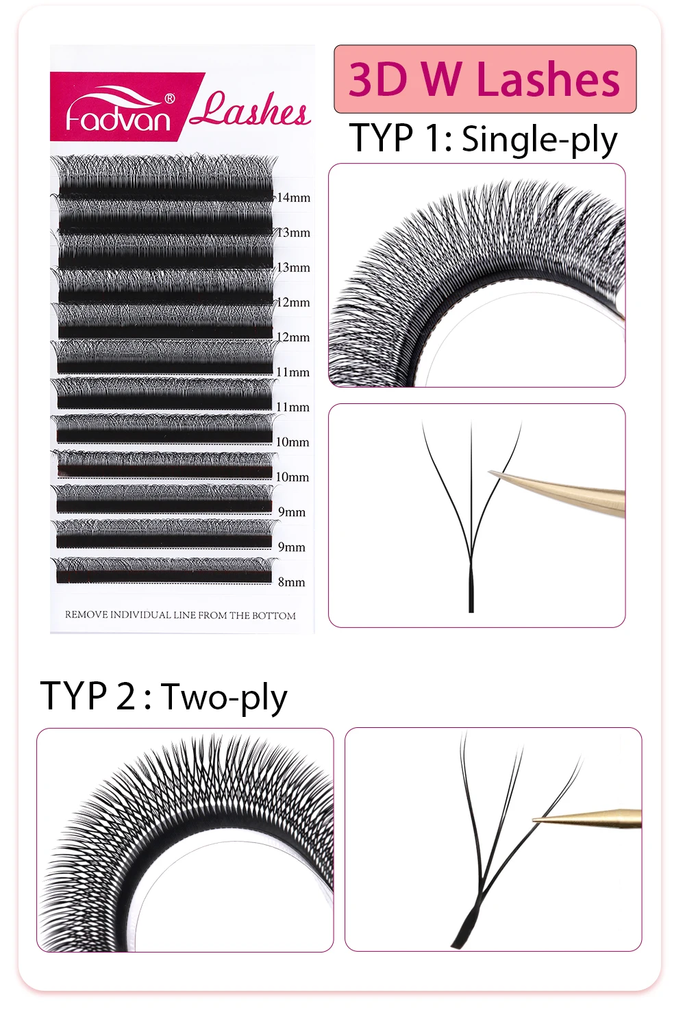 Fadvan 3d 4d 5d 6d W Y Shape Volume Eyelash Extension Individual False ...