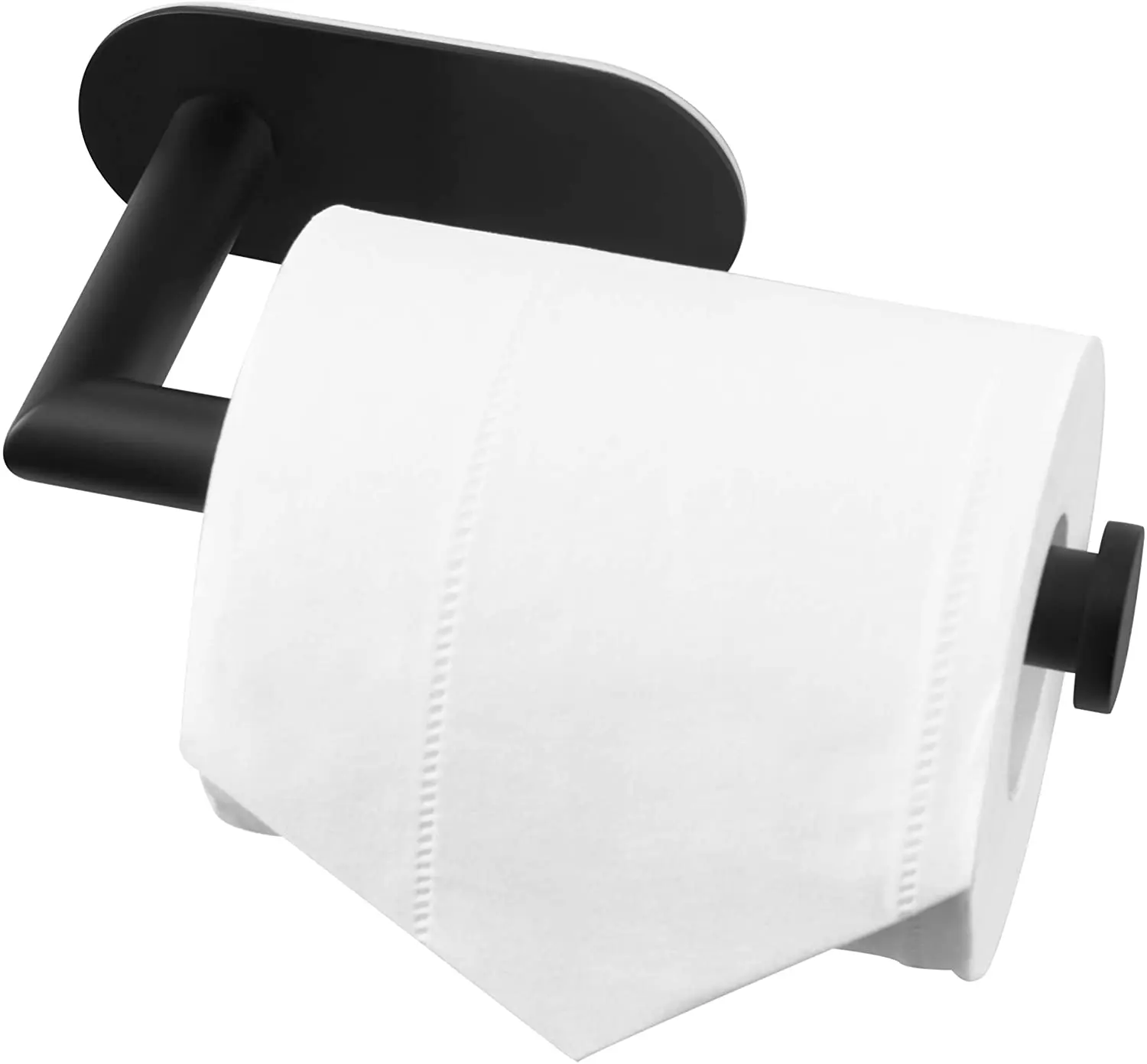 Matt Black Self Adhesive No Drilling Toilet Paper Roll Holder For matt-black-self-adhesive-no-drilling-toilet-paper-roll-holder-for