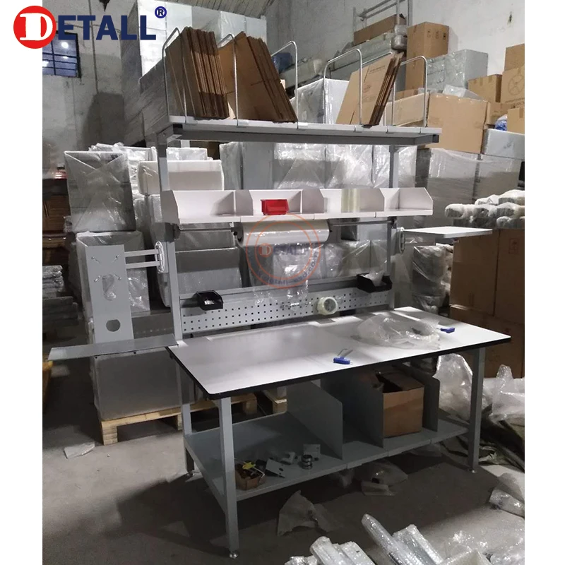 Height Adjustable Work Benches Powder Coating Industrial Packing Table ...