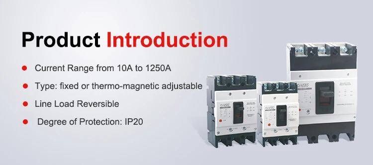 50ka MCCB Breaker - 1250amp Thermomagnetic Adjustable Mold Case Circuit ...