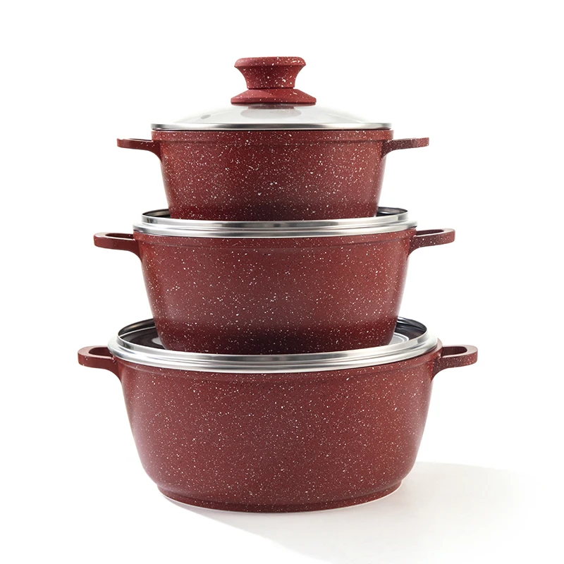 Mgc Hot Selling Kitchenware Granite Cooking Pot Set Die Cast Cookware ...